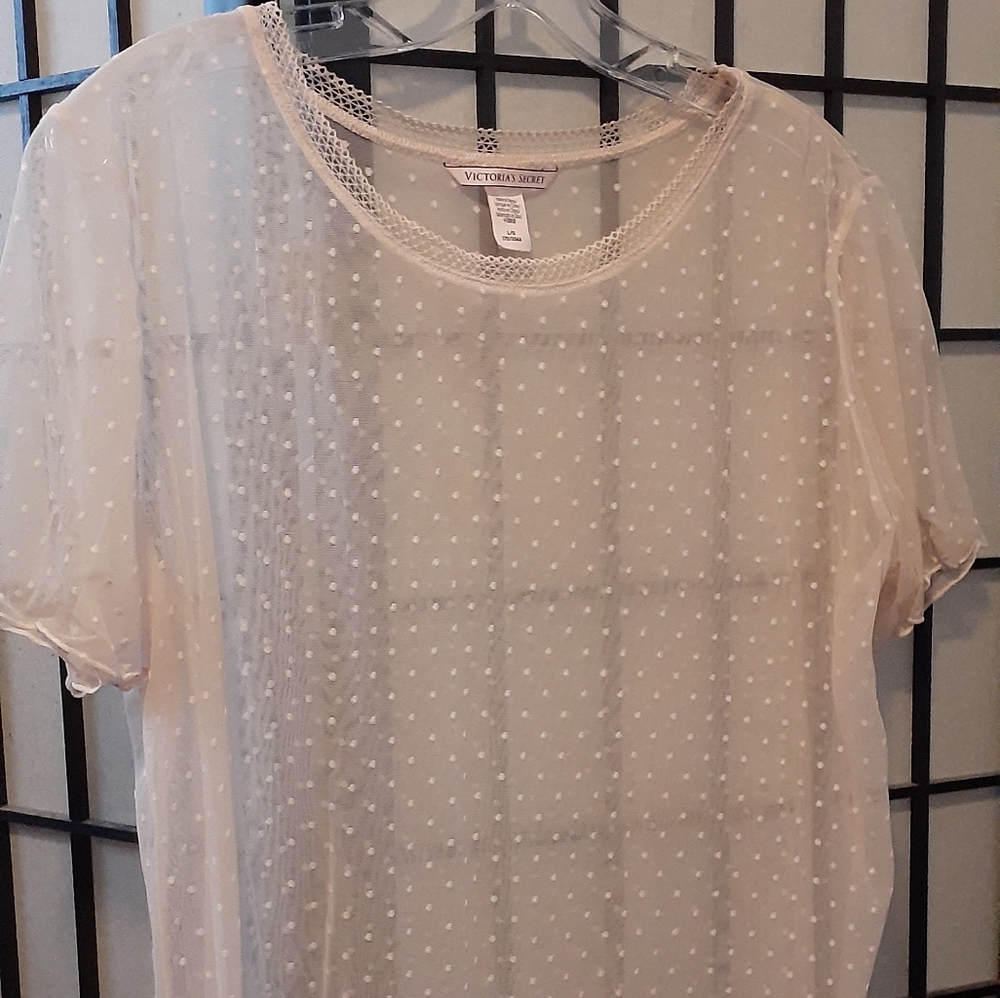 Vintage Victoria's Secret Sheer Pale Pink Top With Sw… - Gem